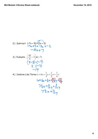 Mid module 3 review sheet | PDF