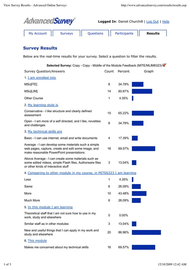 Mid Module Survey2009 | PDF