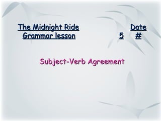 Midnight ride paul revere grammar lesson | PPT