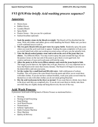 Apparel Washing and Finishing | PDF