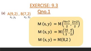 Mid Point Formula (Coordinate Geometry) Grade 9th | PPTX