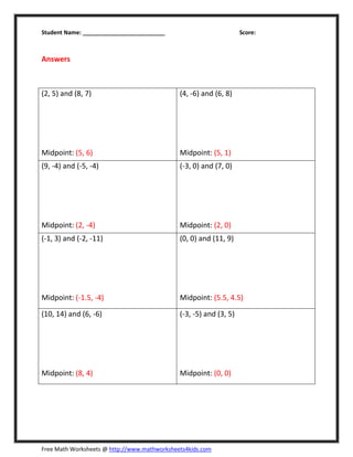 Midpoint formula | PDF