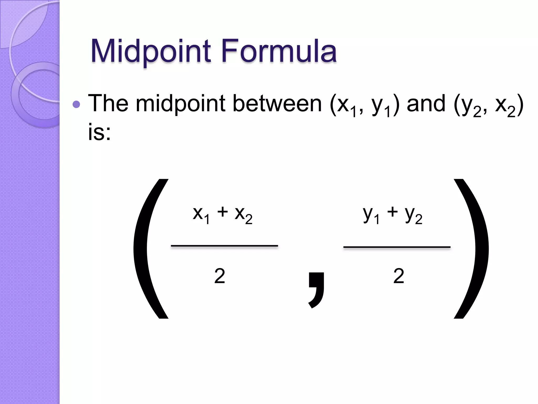 Midpoint & distance | PPTX