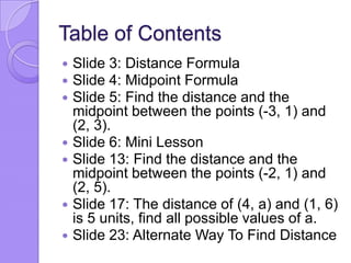 Midpoint & distance | PPTX