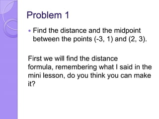 Midpoint & distance | PPTX