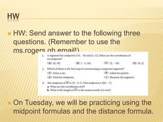 Midpoint and distance | PPTX