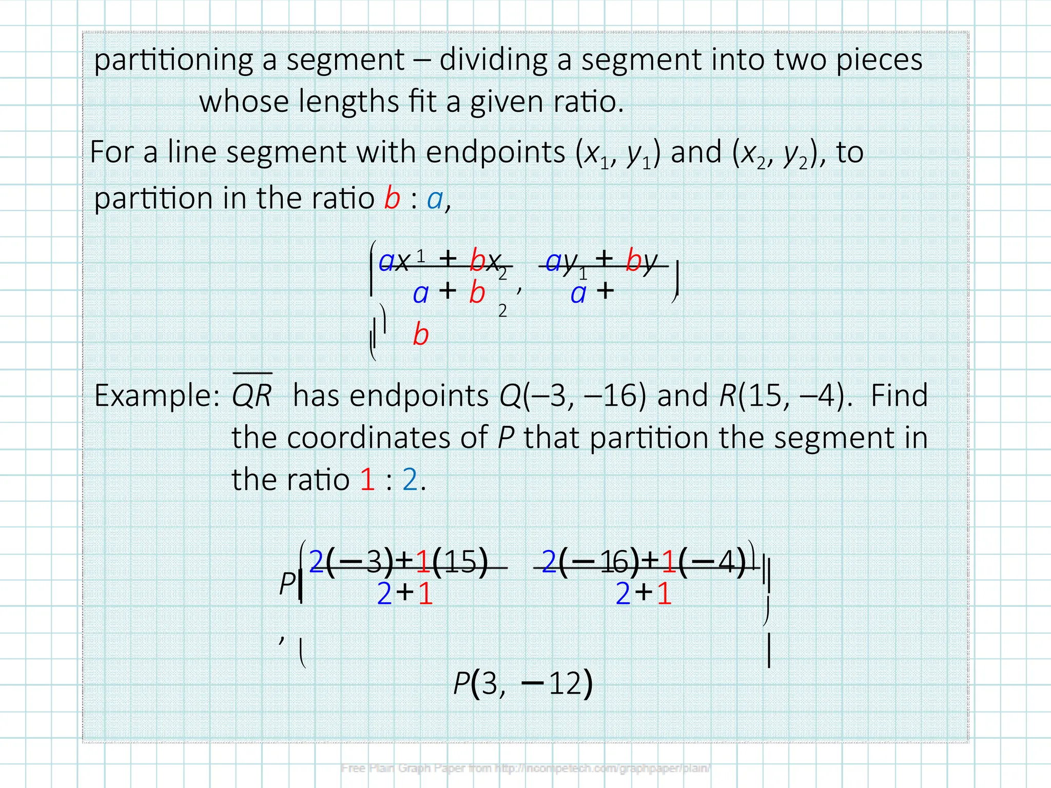 midpoint and partition formula for geometry | PPTX