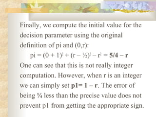 Midpoint circle algo | PPT