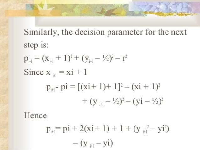 Mid point circle algorithm | PPTX | Science