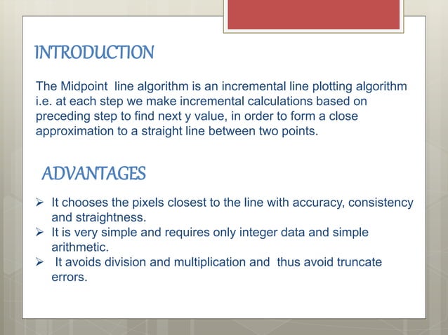 Mid Point Line Algorithm Computer Graphics Pptx Computing Technology And Computing
