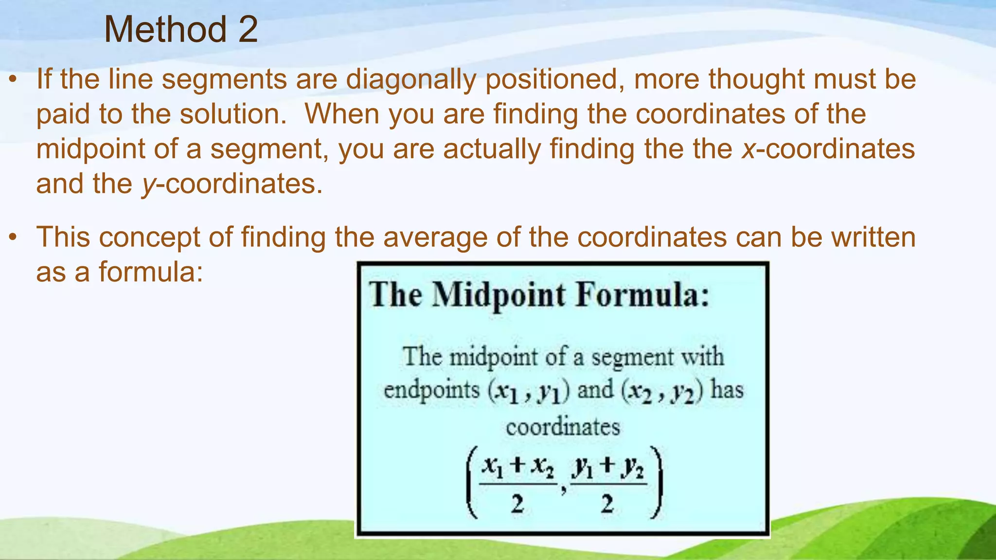 Midpoint of the line segment | PPTX