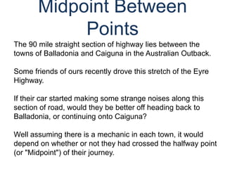 Midpoint Between Two Points | PPT