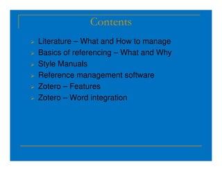 Reference Manager and Citation Styles | PDF