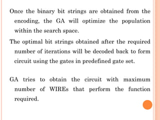 Combinational circuit designer using 2D Genetic Algorithm | PPT
