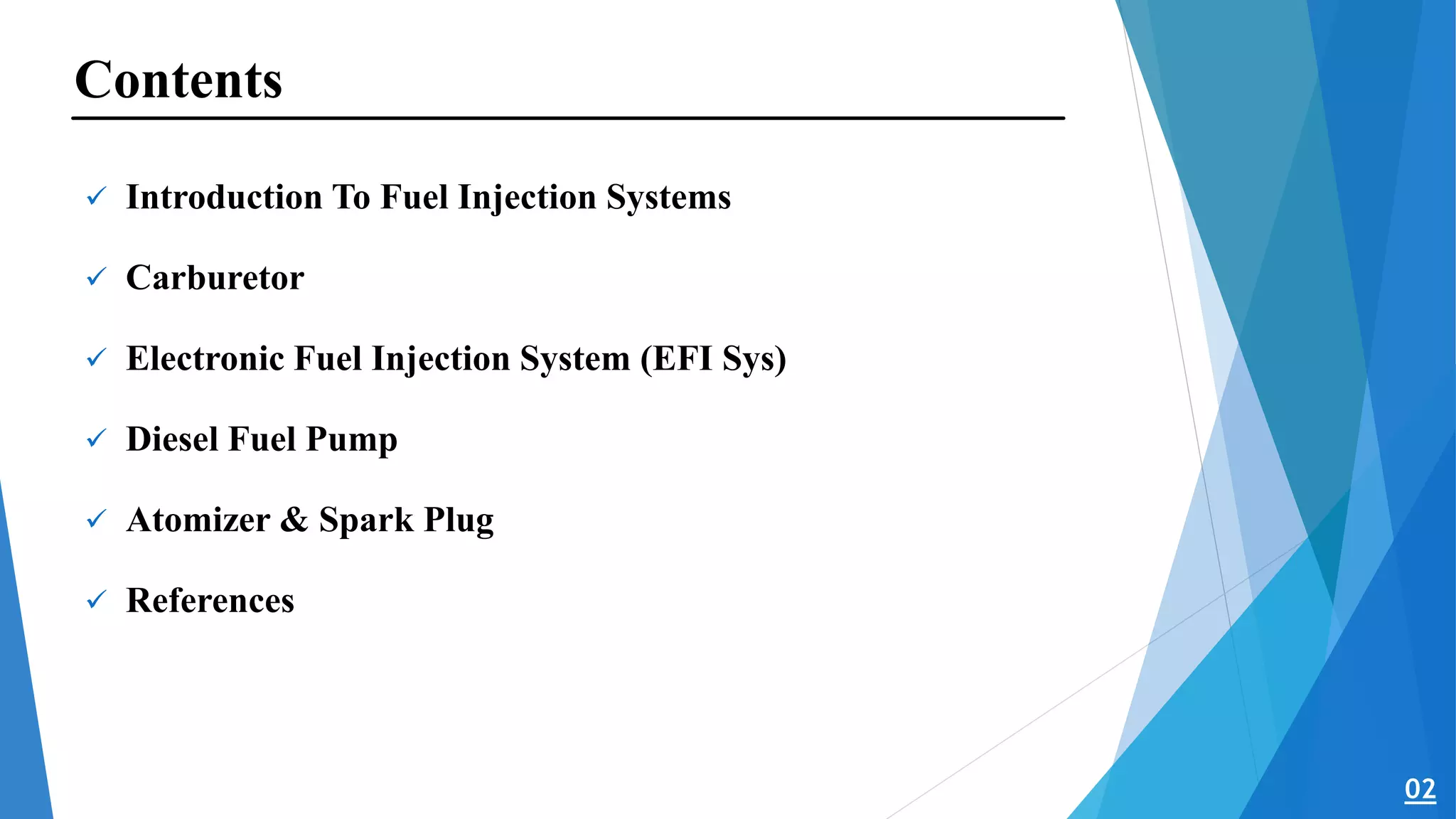 Carburetor & EFI system, Diesel Fuel Pump, Atomizer & Spark Plug | PPT