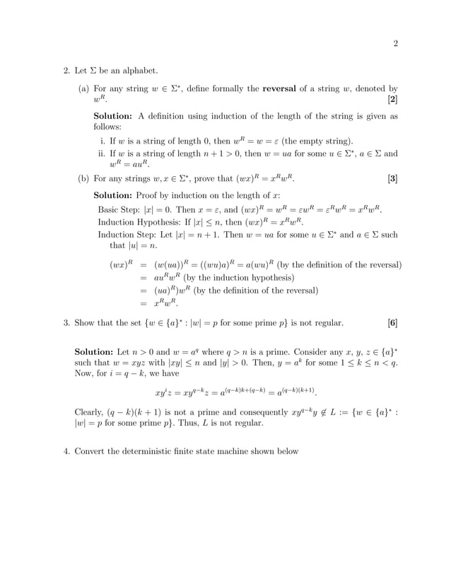 Mid semexam | Theory of Computation | Akash Anand | MTH 401A | IIT Kanpur | PDF | Technology ...