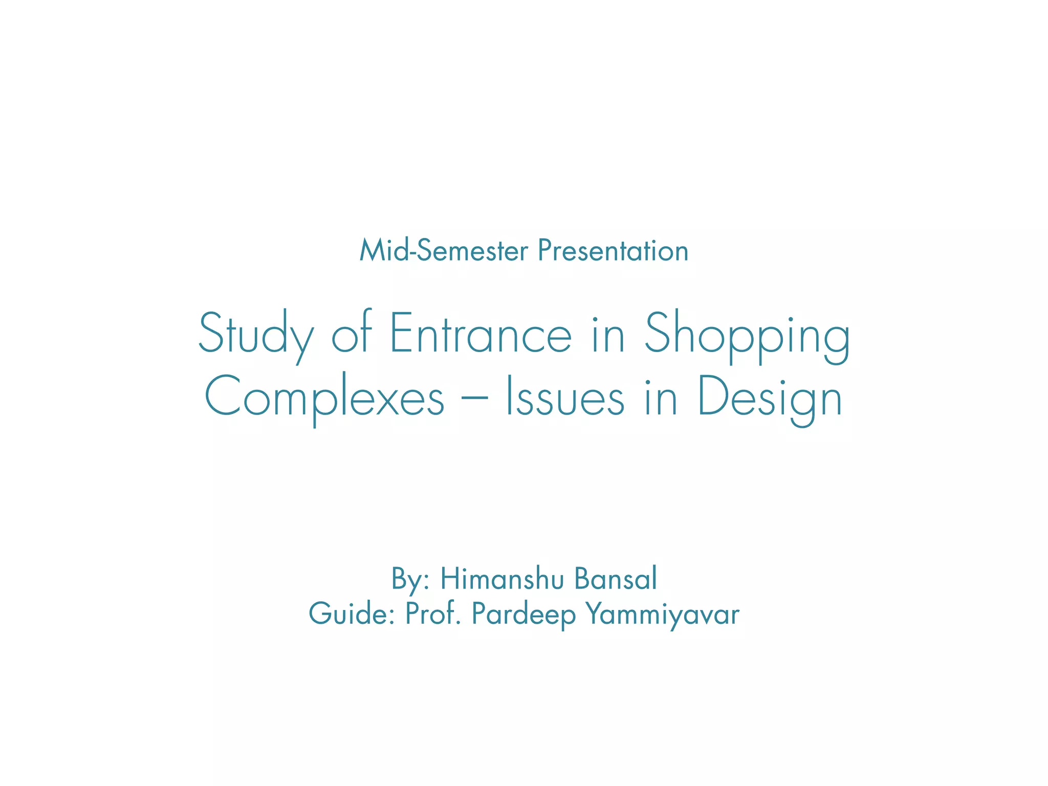 Design of shopping mall entrance | PDF