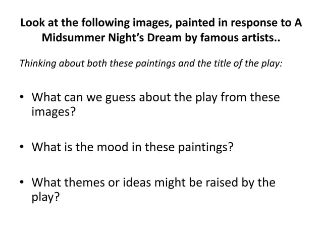 Midsummer night's dream lesson 1 | PPTX | Sci-fi and Fantasy | Hobbies ...