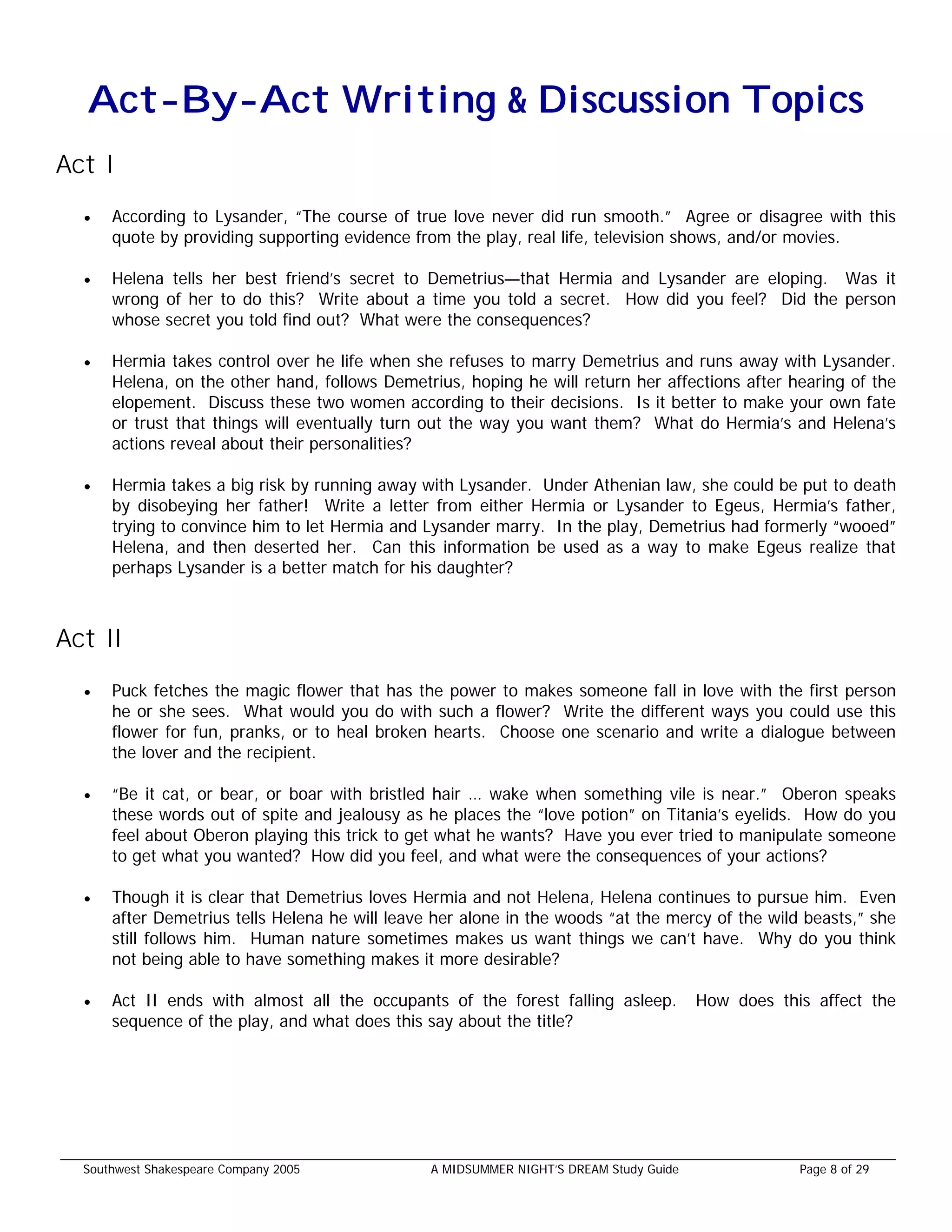 Midsummer teacherguide | PDF