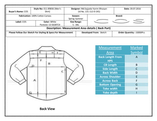 spec sheet of shirt | DOCX