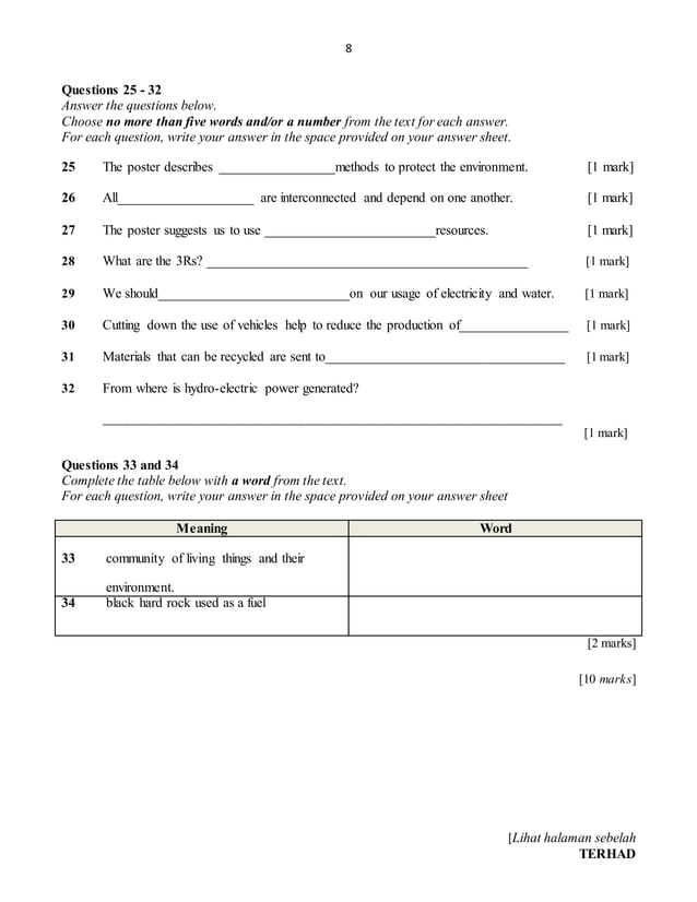 FORM 2 MID TERM 2019 K1 | PDF