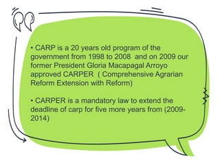 policies on agrarian reform in philippine history | PPTX