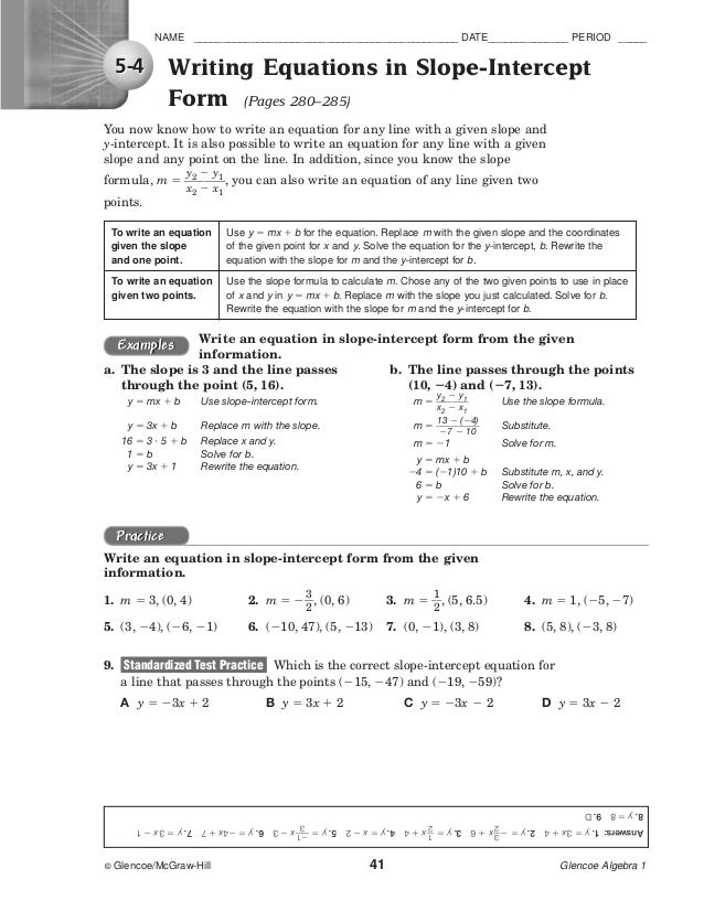 Glencoe Algebra 2 Chapter 4 Answer Key 19 Best Images Of Holt Glencoe Algebra 2 Chapter 4 Answer Key 19 Best Images Of Holt