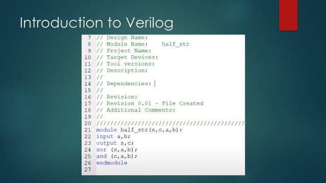 Midterm 01- Introduction to Verilog - Types of Verilog modeling styles.pptx | Programming ...