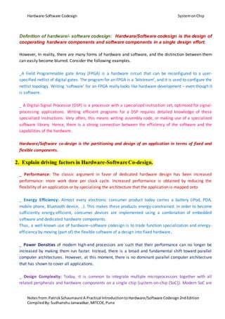 Hardware-Software Codesign | DOCX