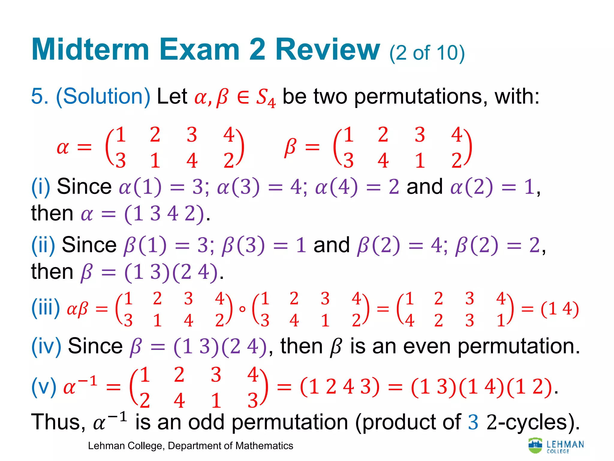 MAT-314 Midterm Exam 2 Review | PPT