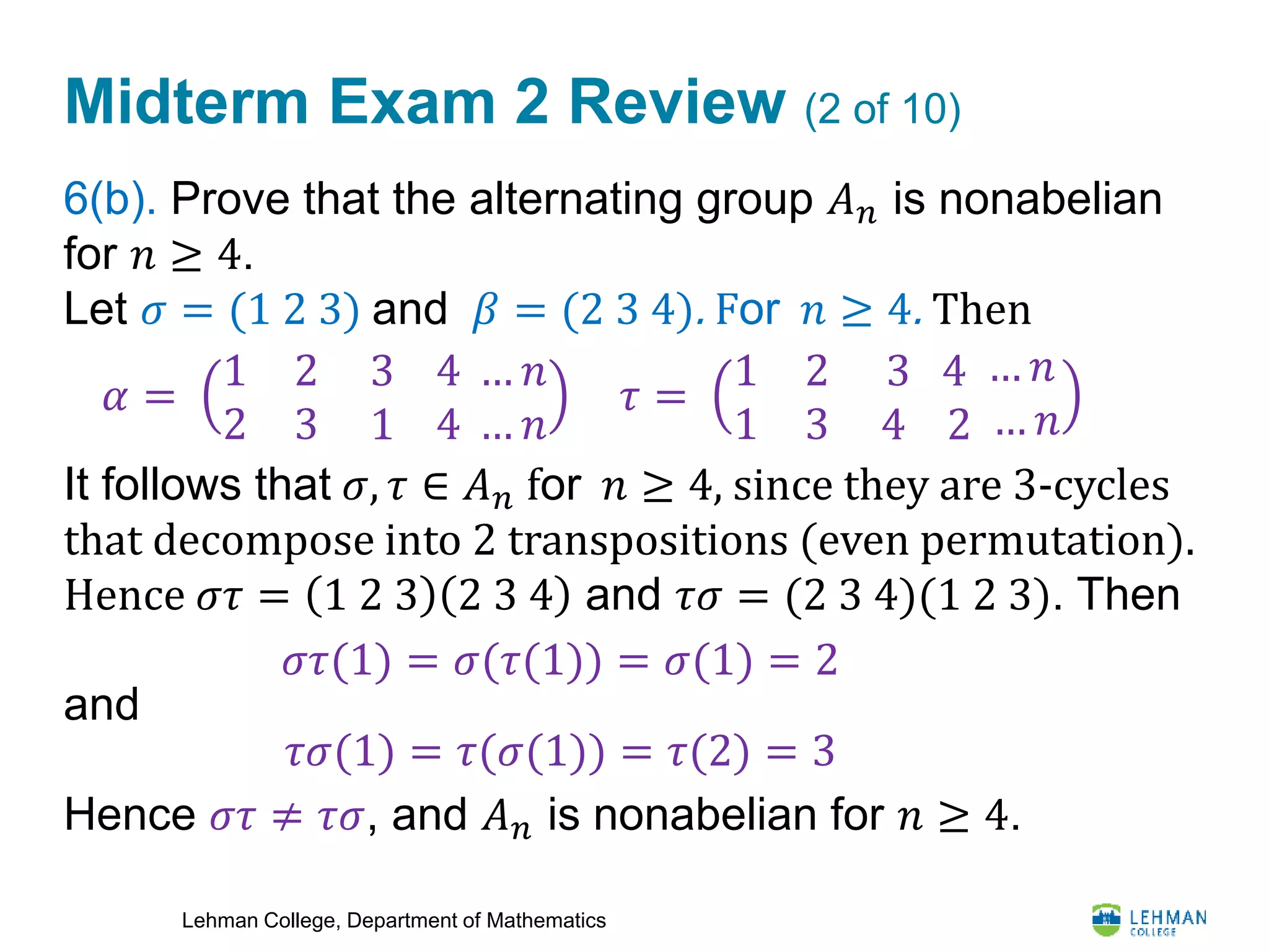 MAT-314 Midterm Exam 2 Review | PPTX