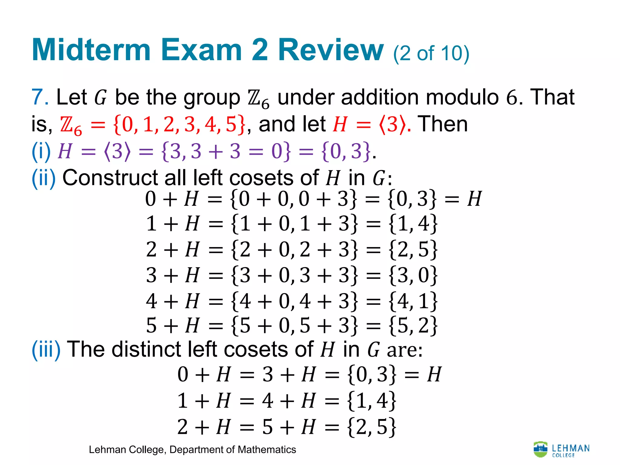 MAT-314 Midterm Exam 2 Review | PPTX