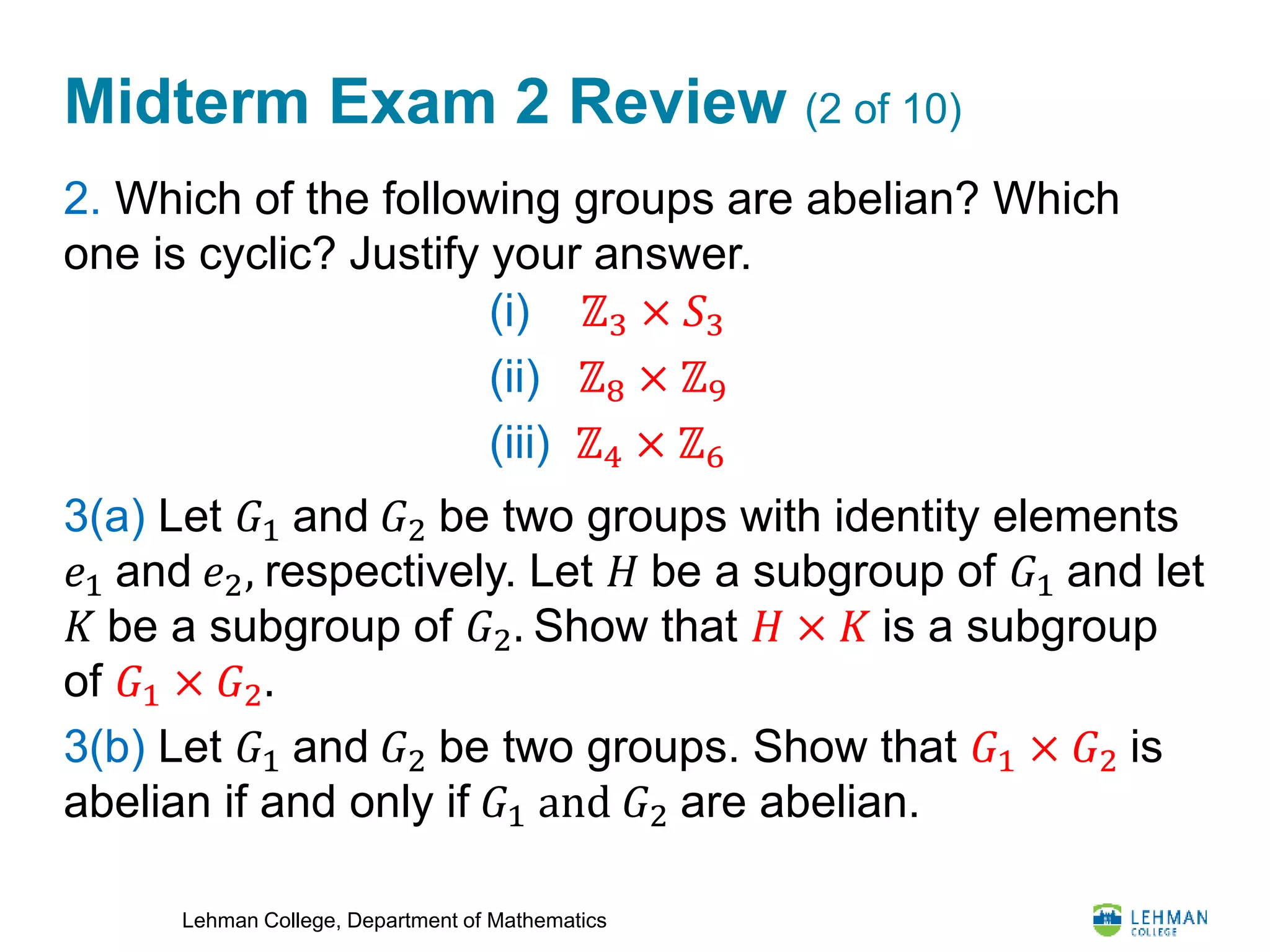 MAT-314 Midterm Exam 2 Review | PPTX