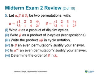 MAT-314 Midterm Exam 2 Review | PPTX