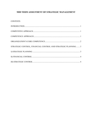 Mid term assignment of strategic management | PDF