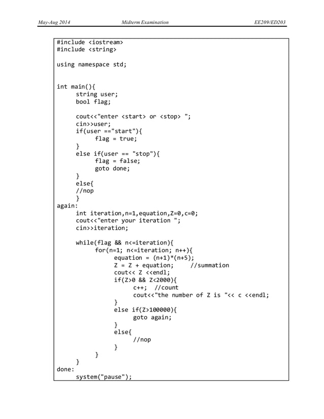 Midterm cpp q_a_may_2014(2) | PDF