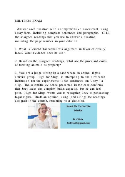 MIDTERM EXAM Answer each question with a comprehensive assessme | PDF