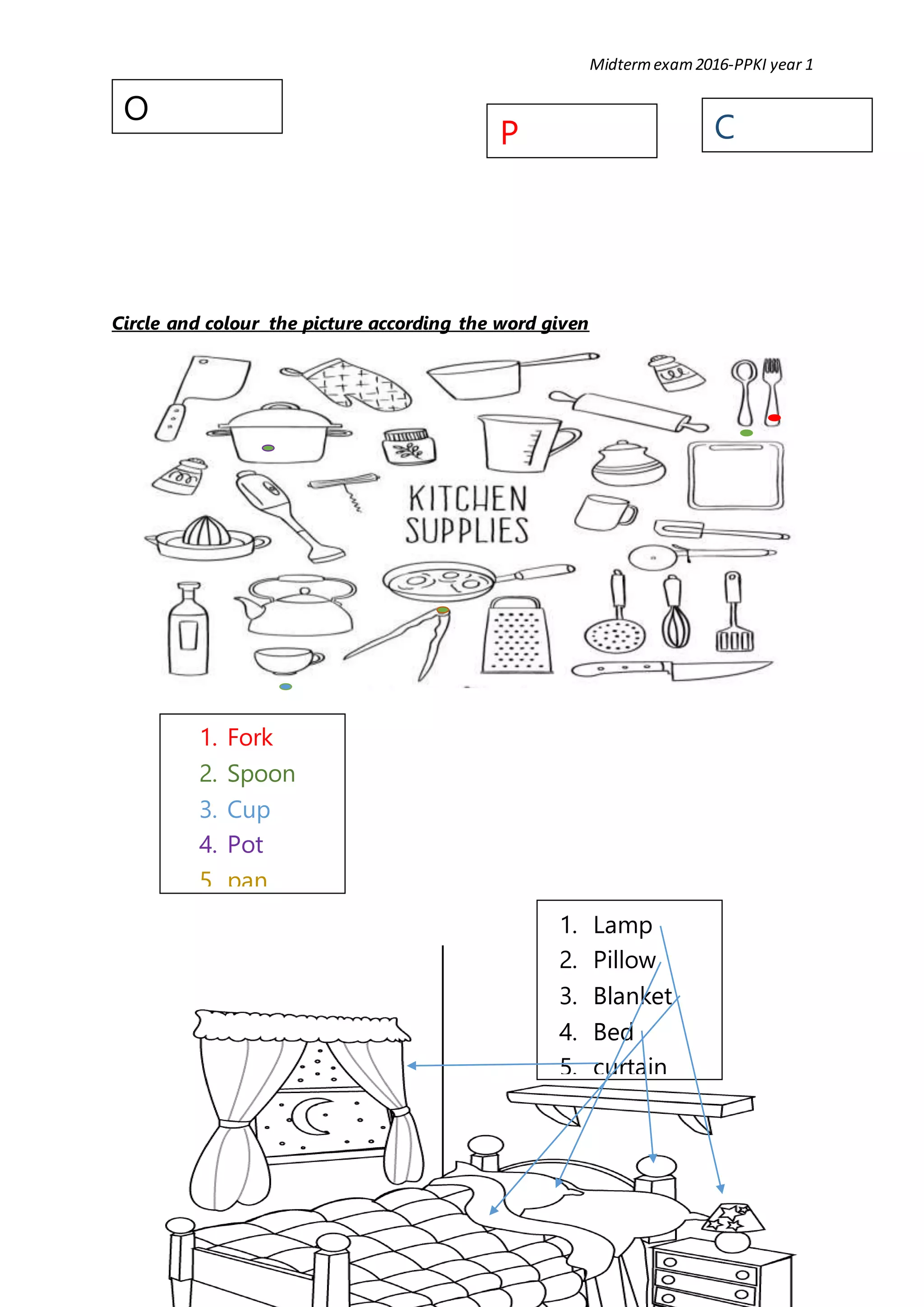 Midterm exam bi year 1 | DOCX