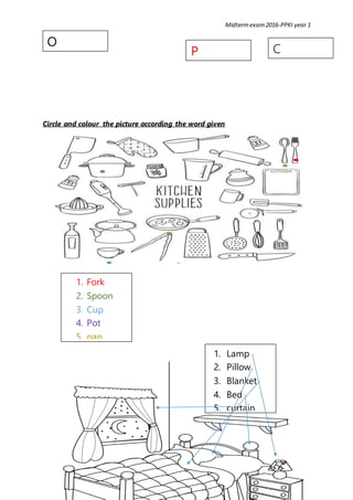Midterm exam bi year 1 | DOCX