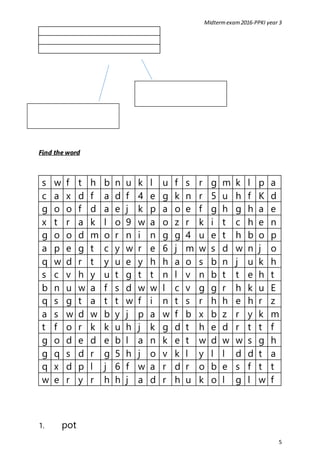 Midterm exam bi year 3 | PDF