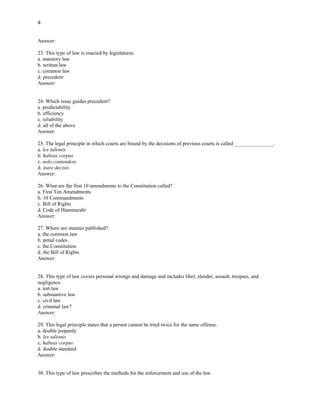 Midterm Final exam. For criminal justice two | DOCX