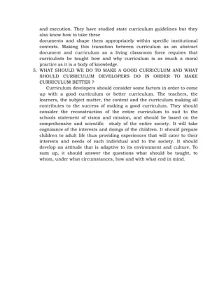 Mid term exam for advanced curriculum development | DOCX