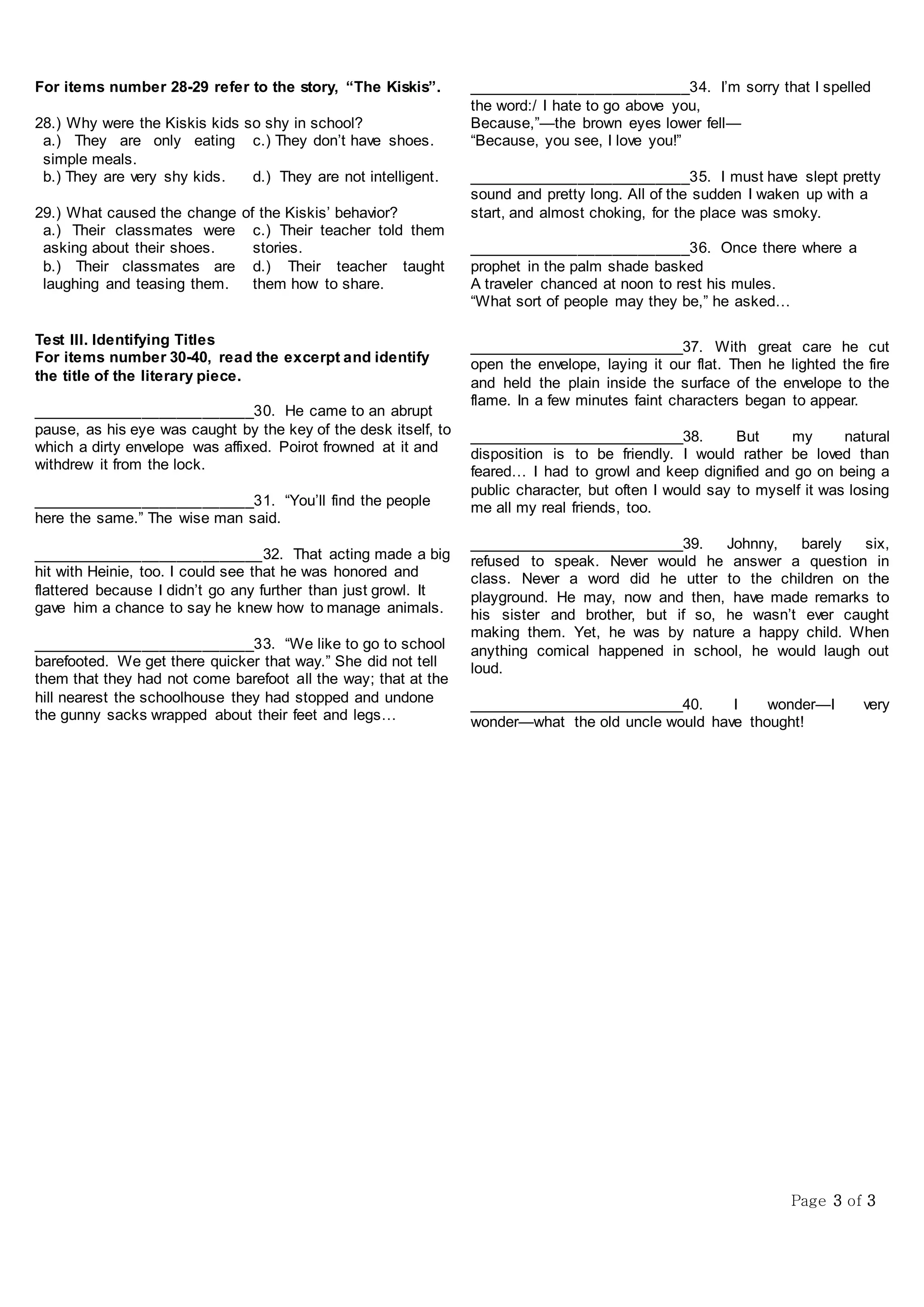 Midterm exam (grade 8 esl (edited) | DOCX