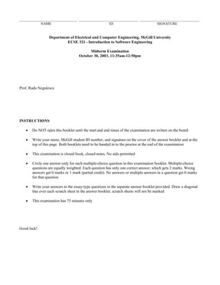 Midterm Exam Solutions Fall03 | PDF