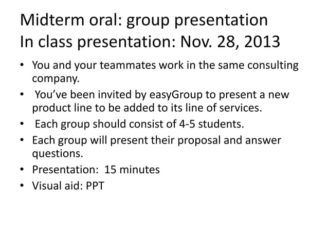 Preparation Guide for Midterm oral presentation | PPT
