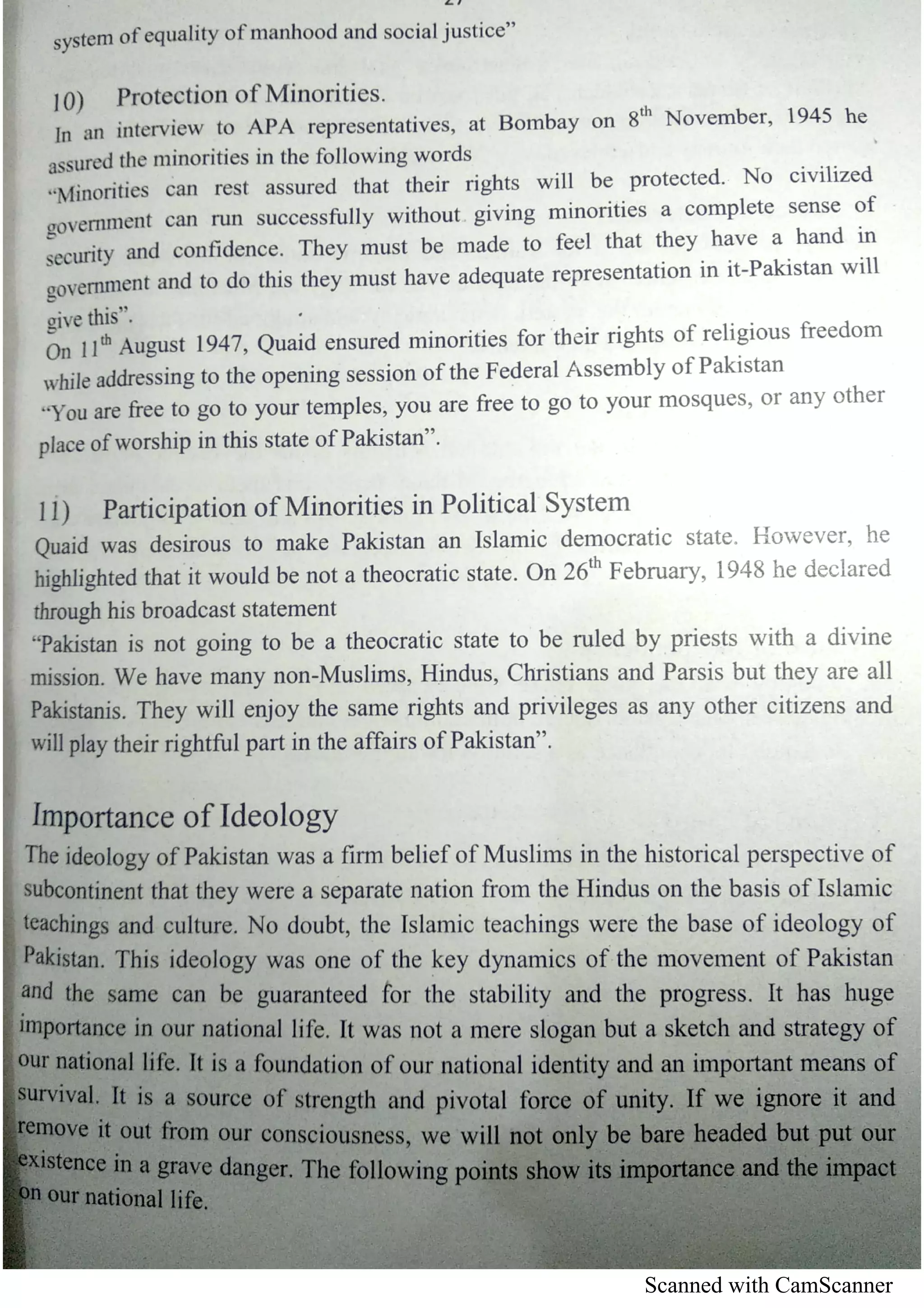 Pakistan Studies notes | PDF