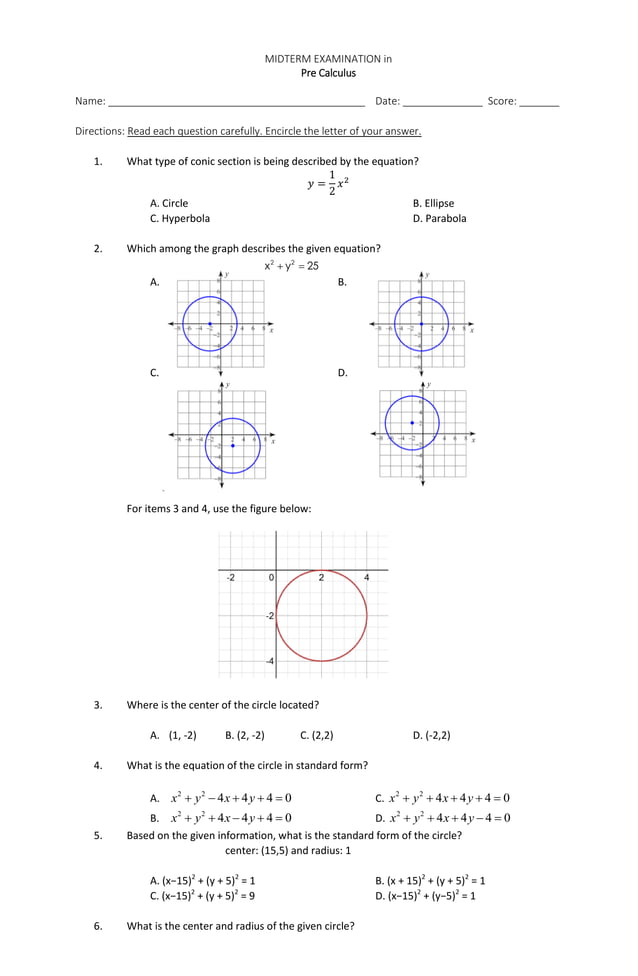Midterm pre calculus | PDF Midterm pre calculus | PDF