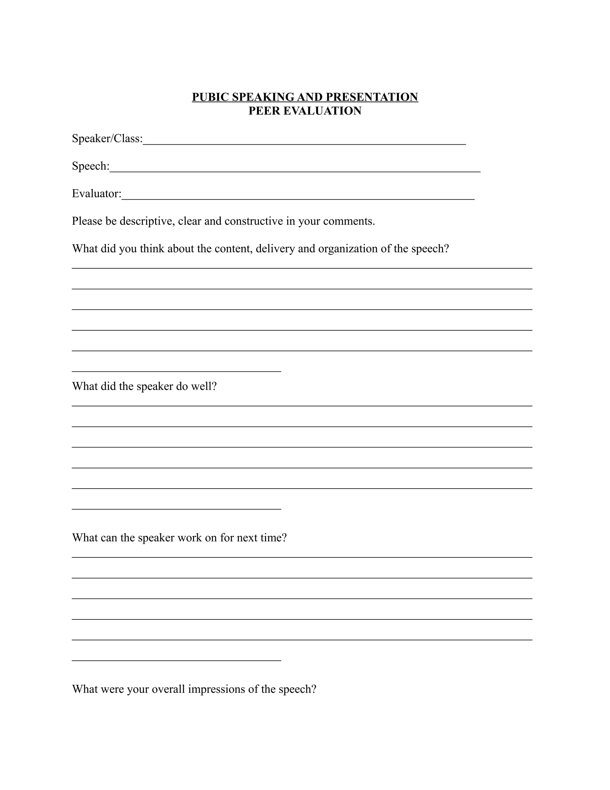 Midterm presentation peer evaluation | RTF