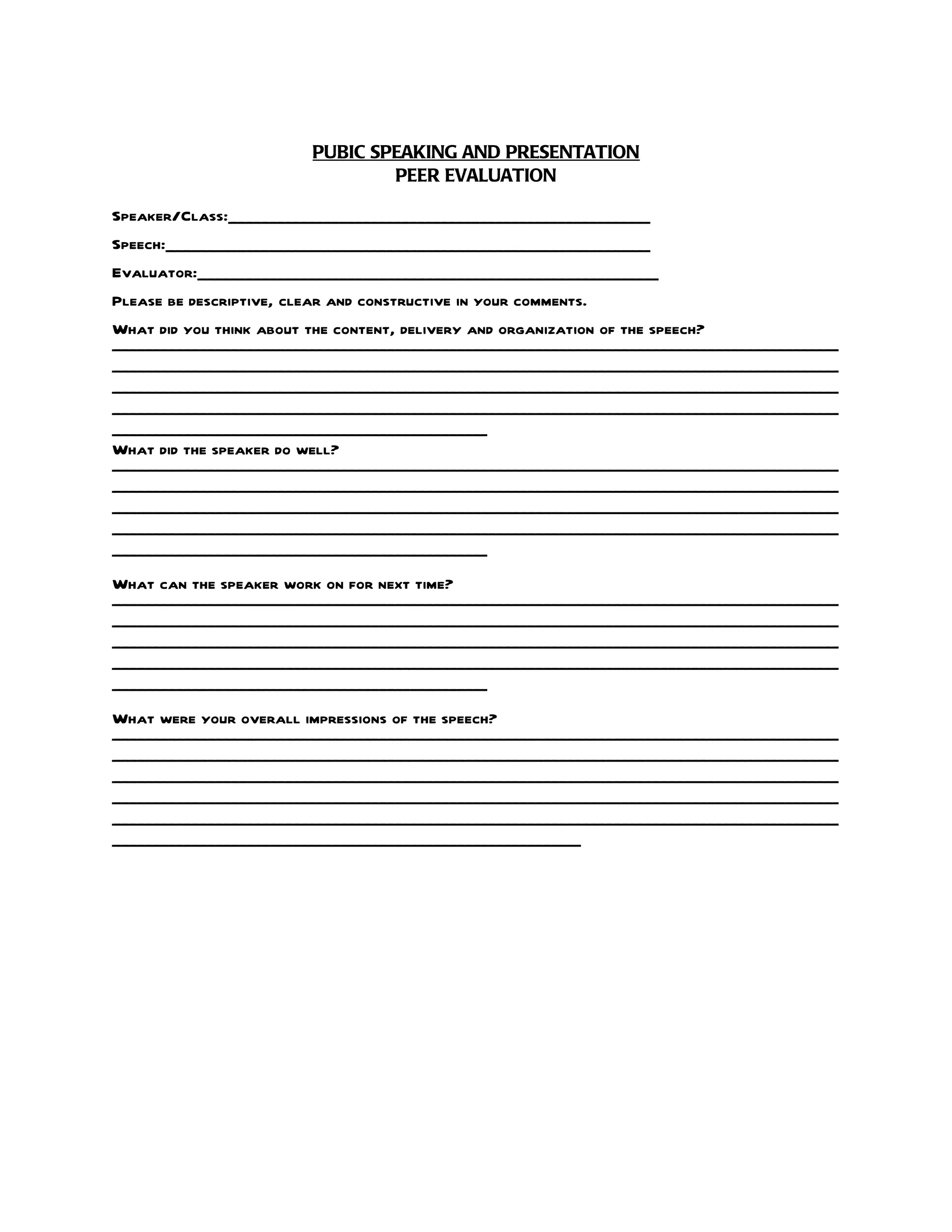 Midterm presentation peer evaluation | RTF