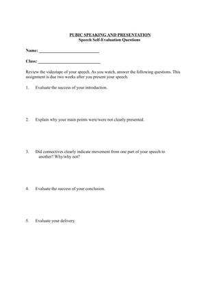 Midterm Presentation Self Evaluation Pdf